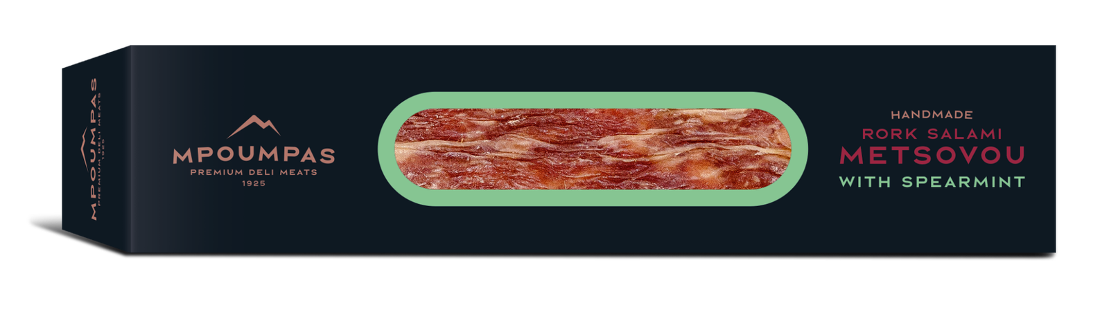 Pork Salami with Metsovone & Spearmint | Mpoumpas Deli Meats